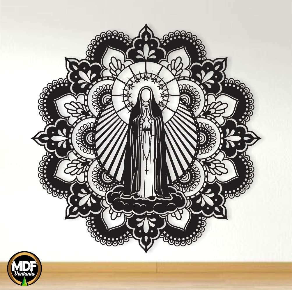 MDF Ventania - cod: 037 - MANDALA NOSSA SENHORA DE FÁTIMA VAZADA EM MDF